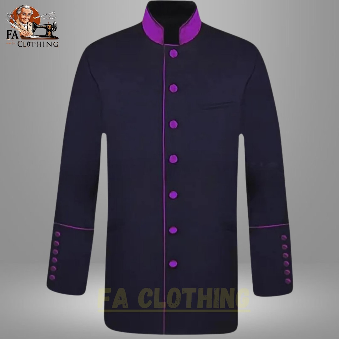 Men’s Clergy Frock Jacket – Traditional Roman Priest Robe in Black or ...