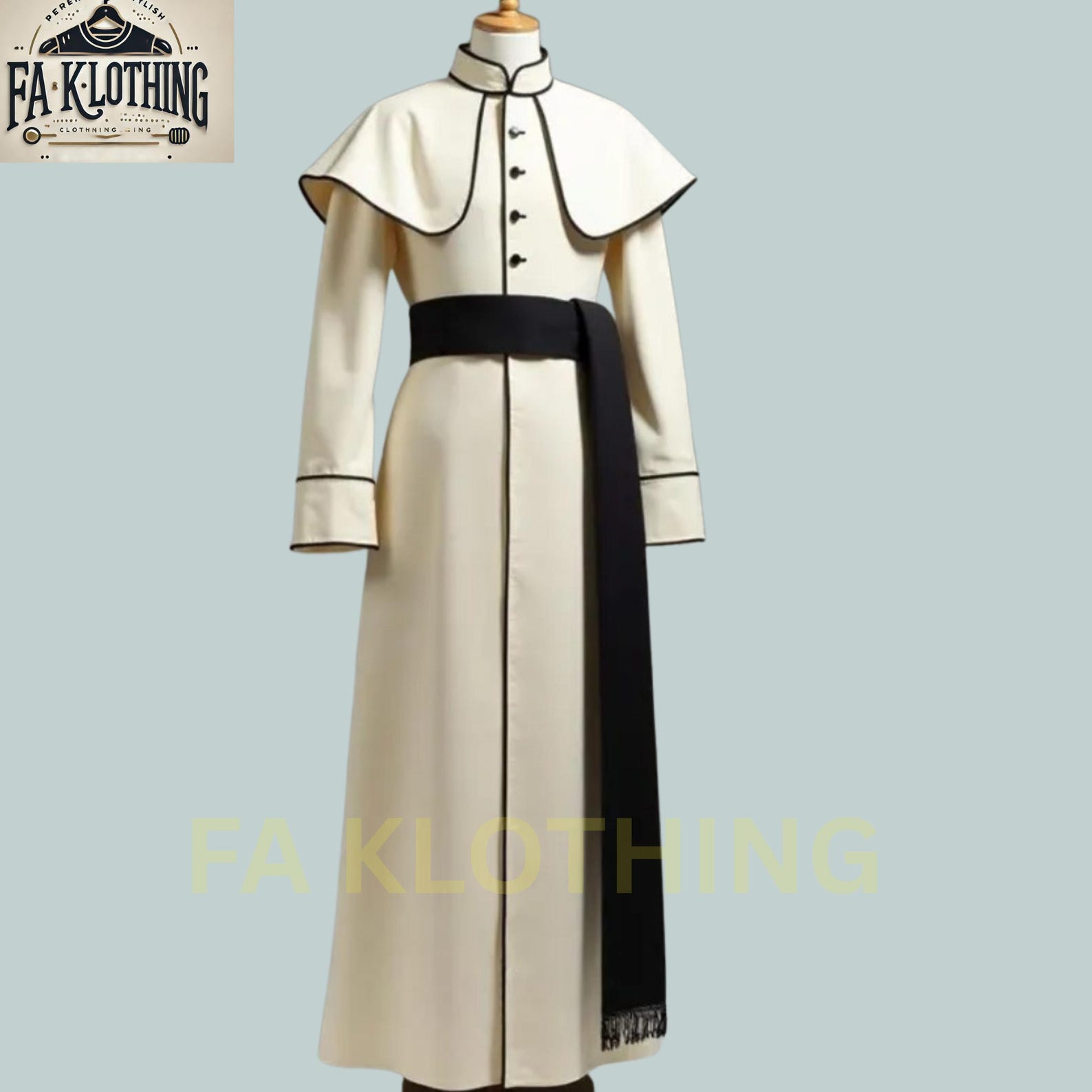 Custom Wool Roman Catholic Bishop Cassock: Clergy Vestment Robe With ...