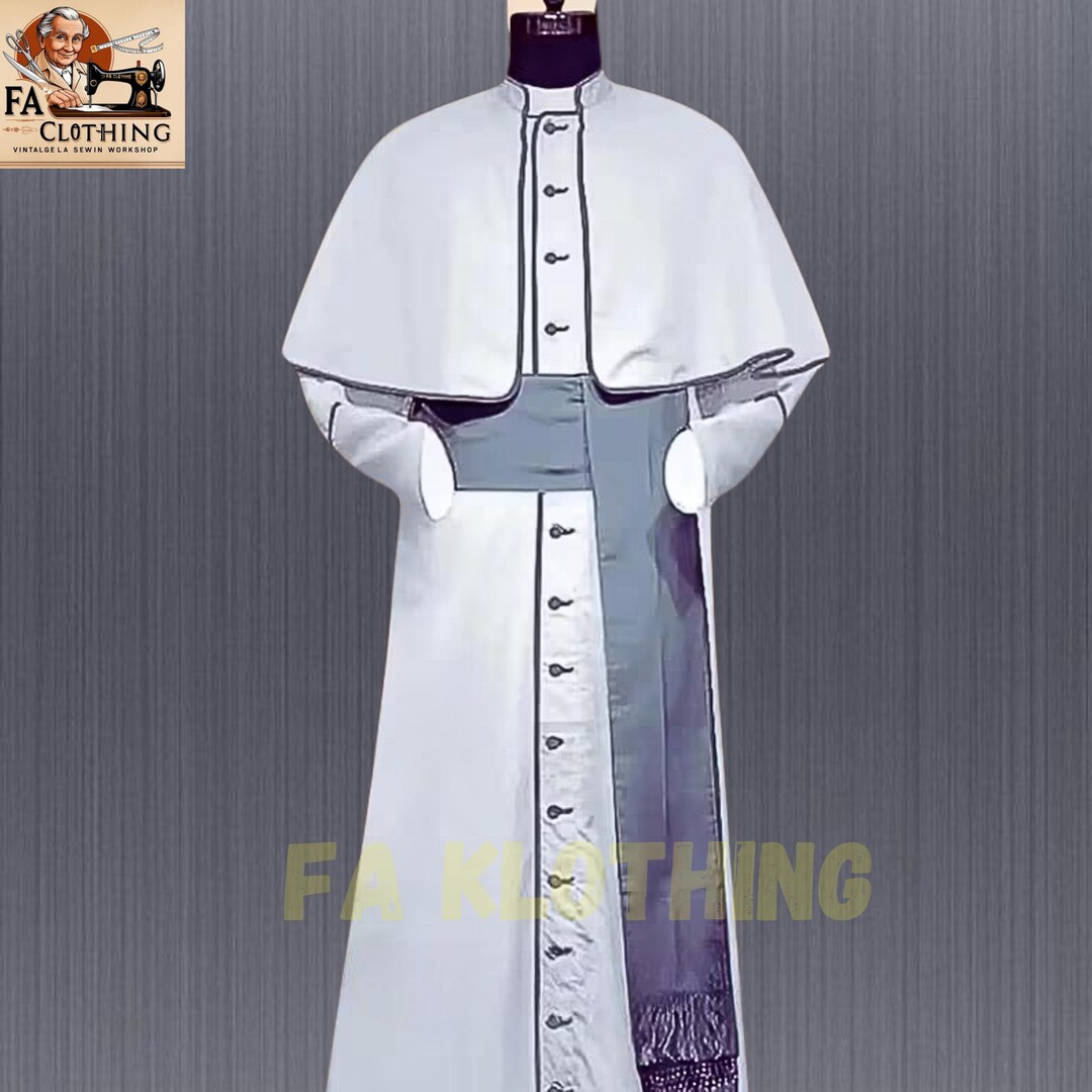 New Bishop Cassock With Inverness Cape – Medieval Clergy Robe With ...