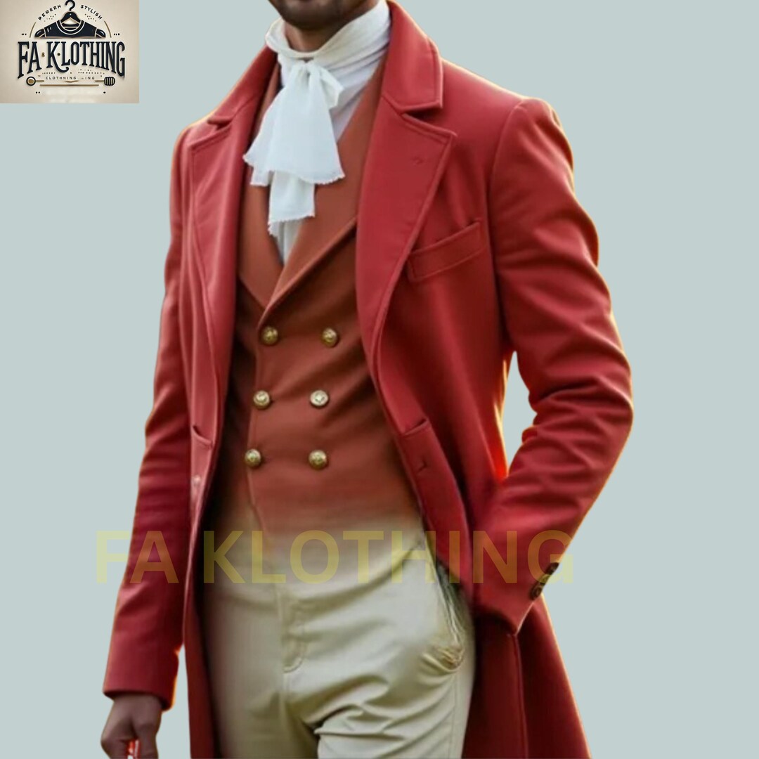 Handmade Regency Tailcoat Suit: Rust Red 18th Century Gentleman's ...