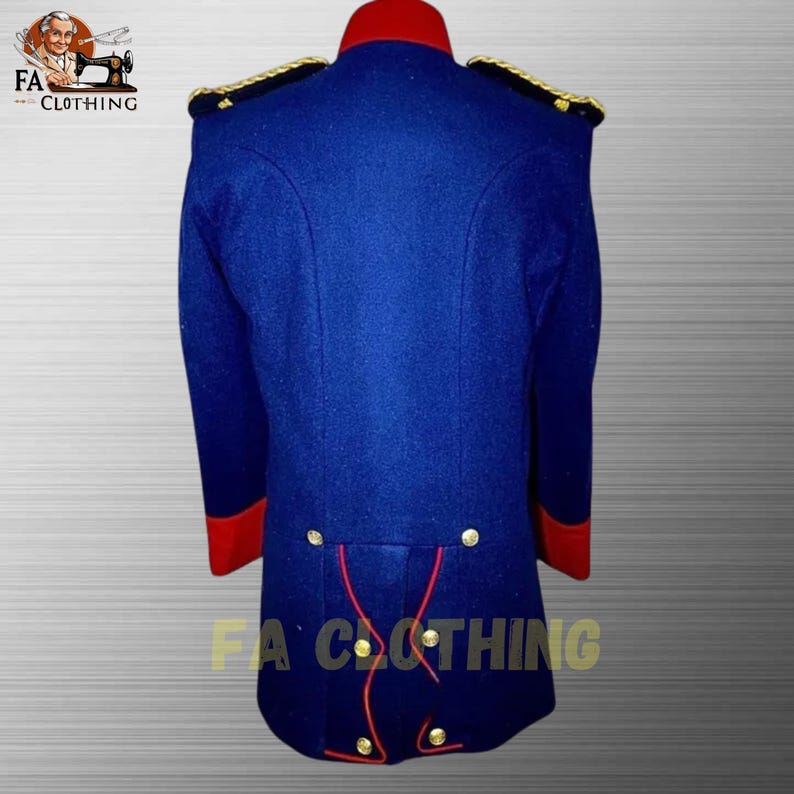 Custom 18th-century Men’s Blue Frock Coat – Colonial, Regency, and ...