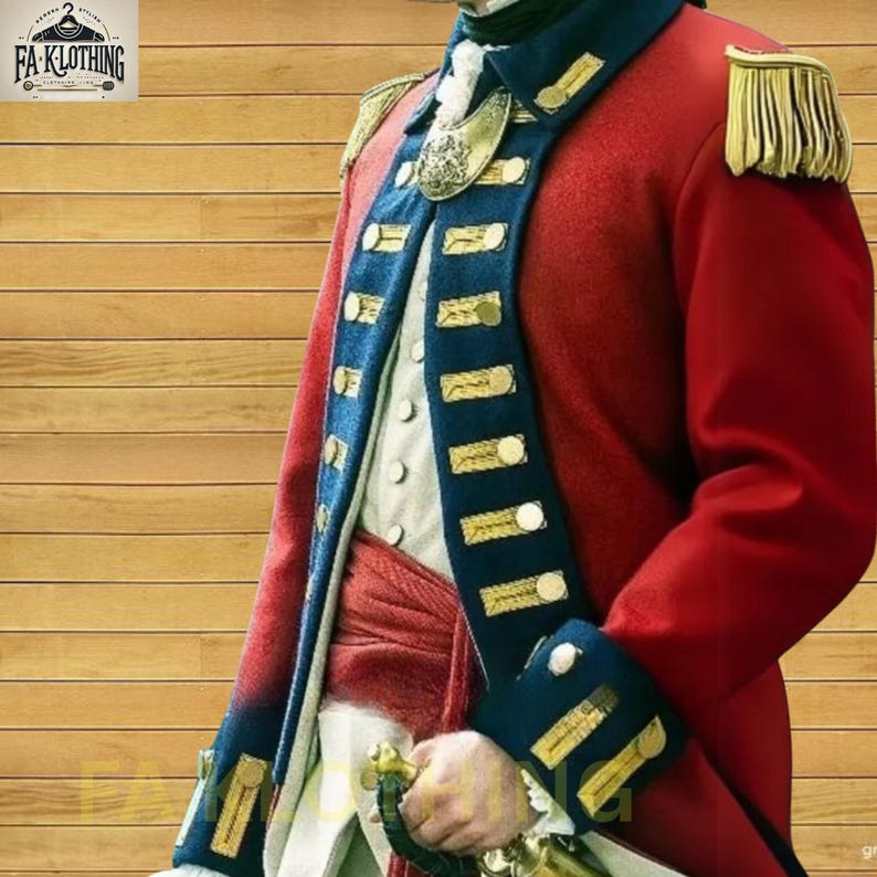 Handmade 18th Century British Redcoat Officer Uniform: Custom Wool ...