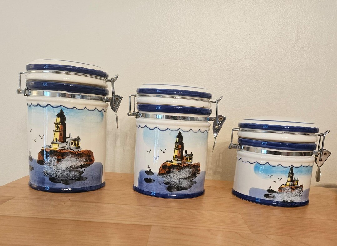 Baum Brothers Style Nantucket Lighthouse Coastal Beach Ceramic ...