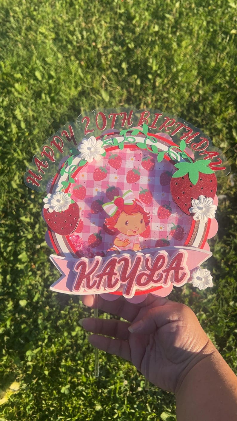 Strawberry Shortcake Cake Topper - Etsy