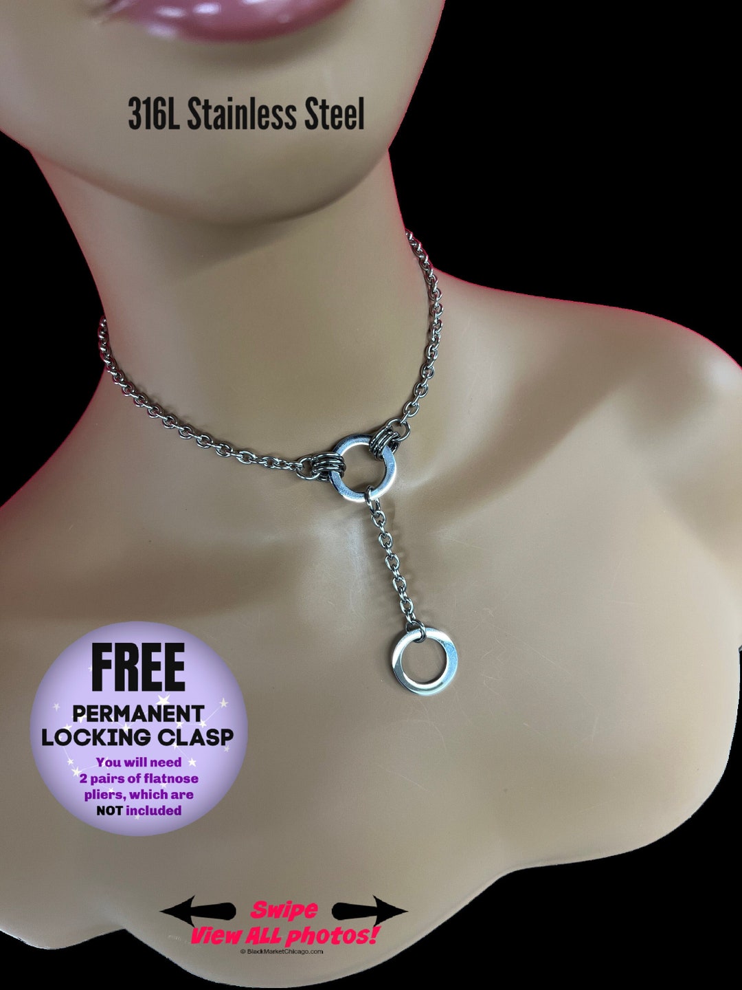 Sub Day Collar Dual O-rings 24-7 Wear Permanent Lock - Etsy