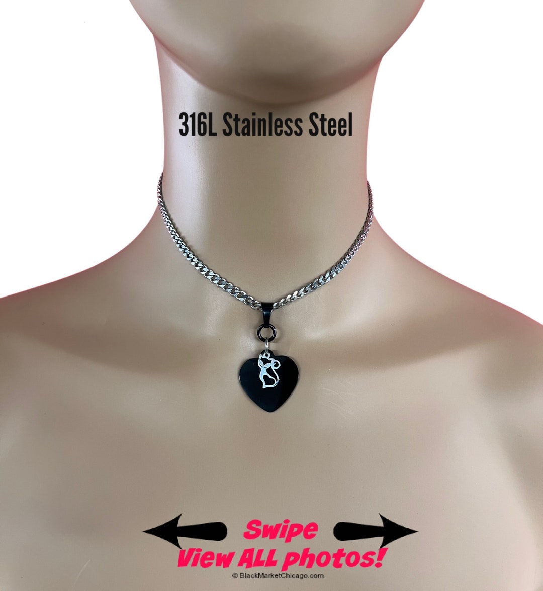 Sub Day Collar, Kitten, 24/7 Permanent Lock Option, Stainless Steel - Etsy