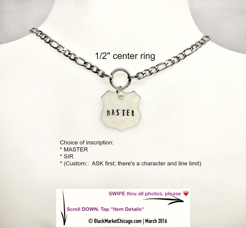 BDSM Male Dominant Master Sir or Daddy Collar 316L Stainless | Etsy