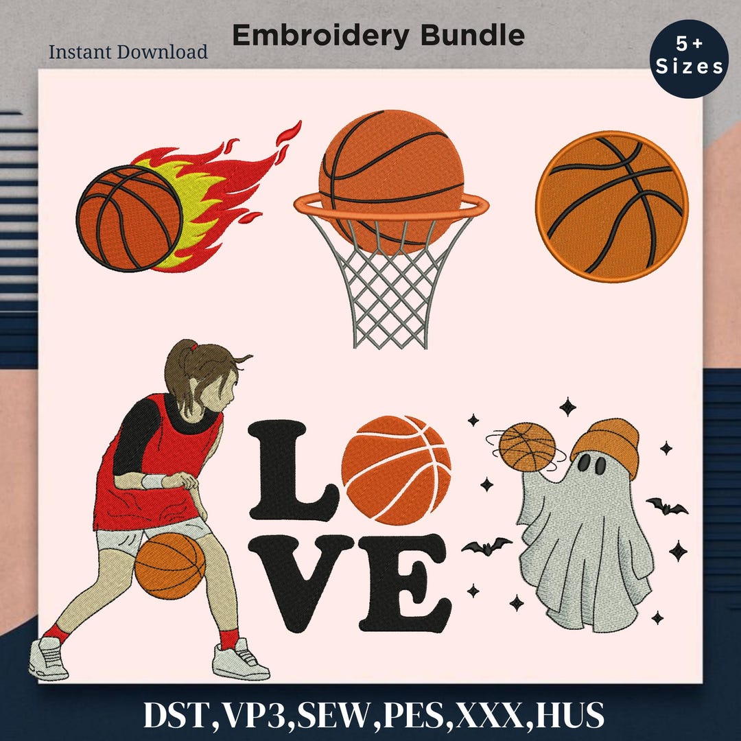 Basketball Embroidery Design Basketball Hoop Embroidery File Basketball ...