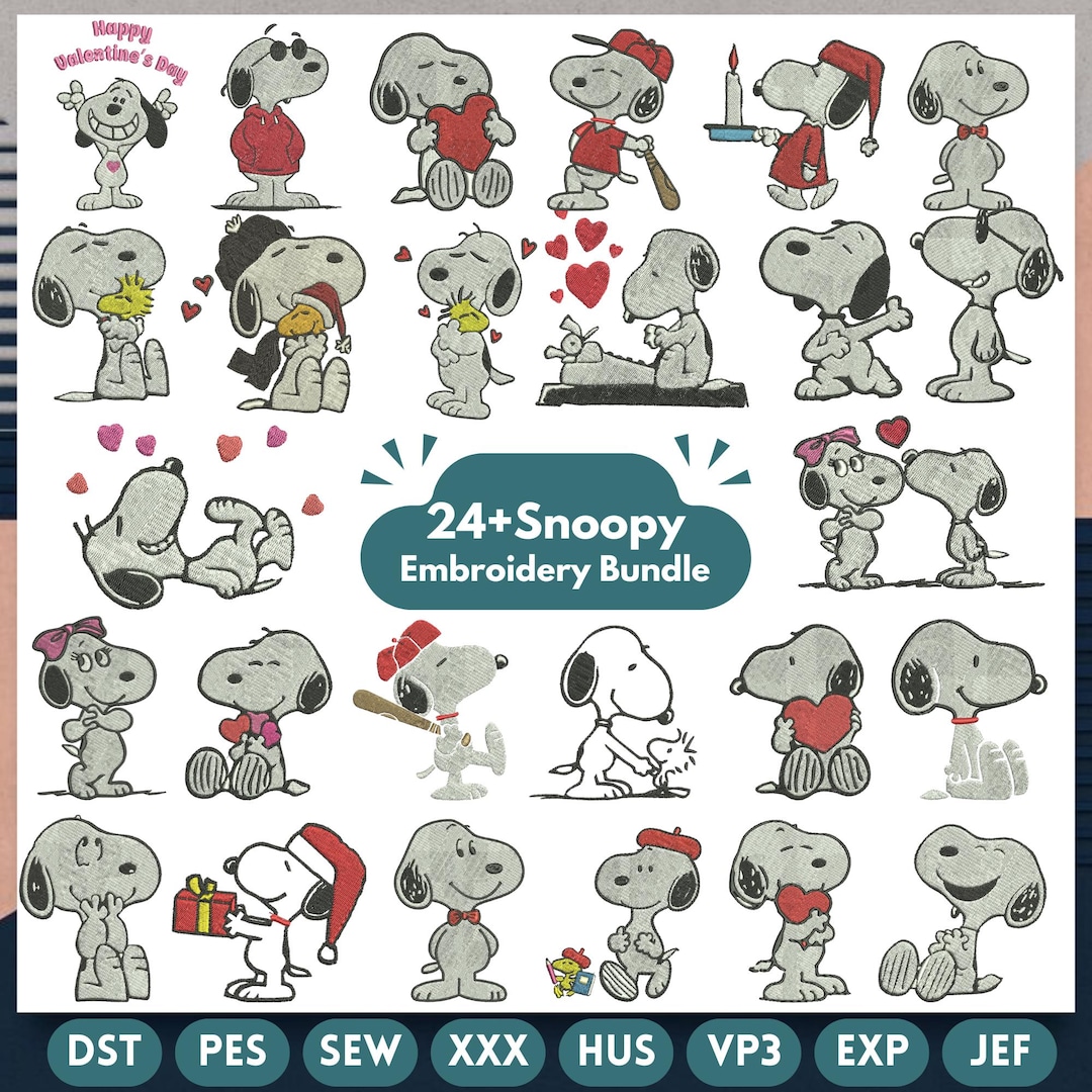 Snoopy Embroidery Designs Bundle Snoopy Embroidery Design Fall Snoopy ...