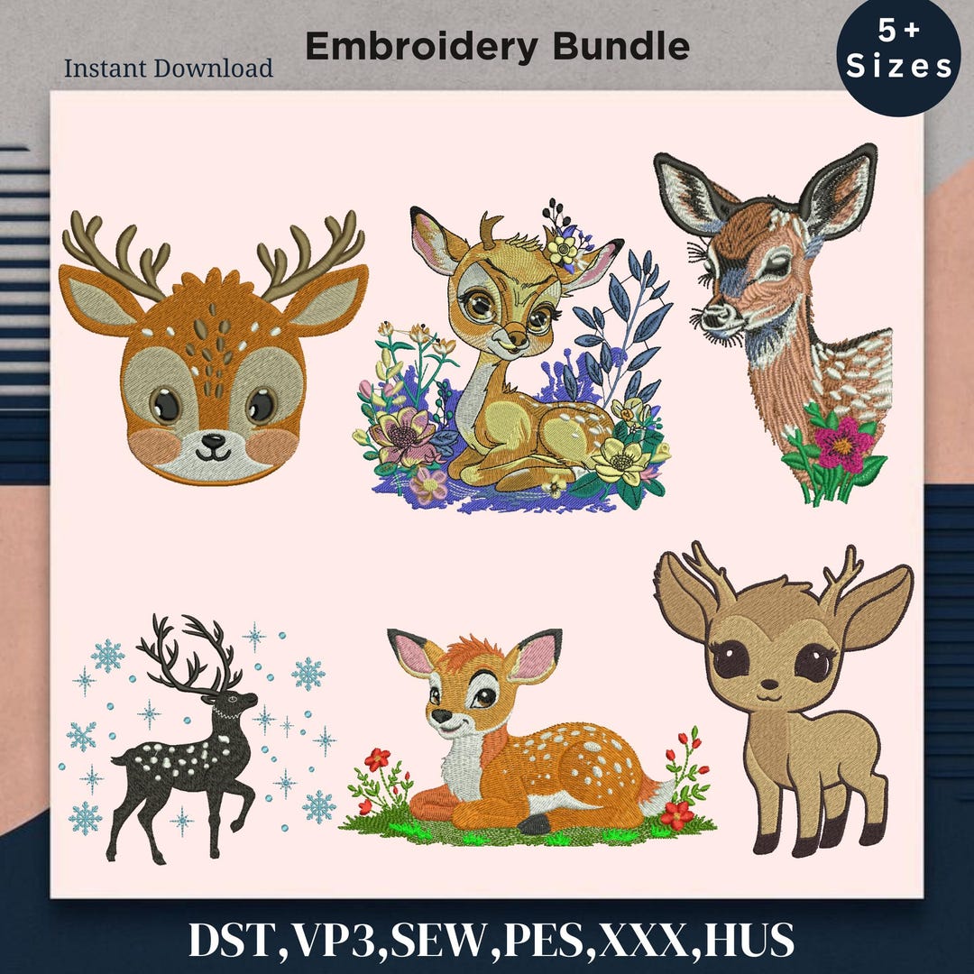Deer Antler Embroidery Design Deer Antlers Embroidery Pattern Reindeer ...