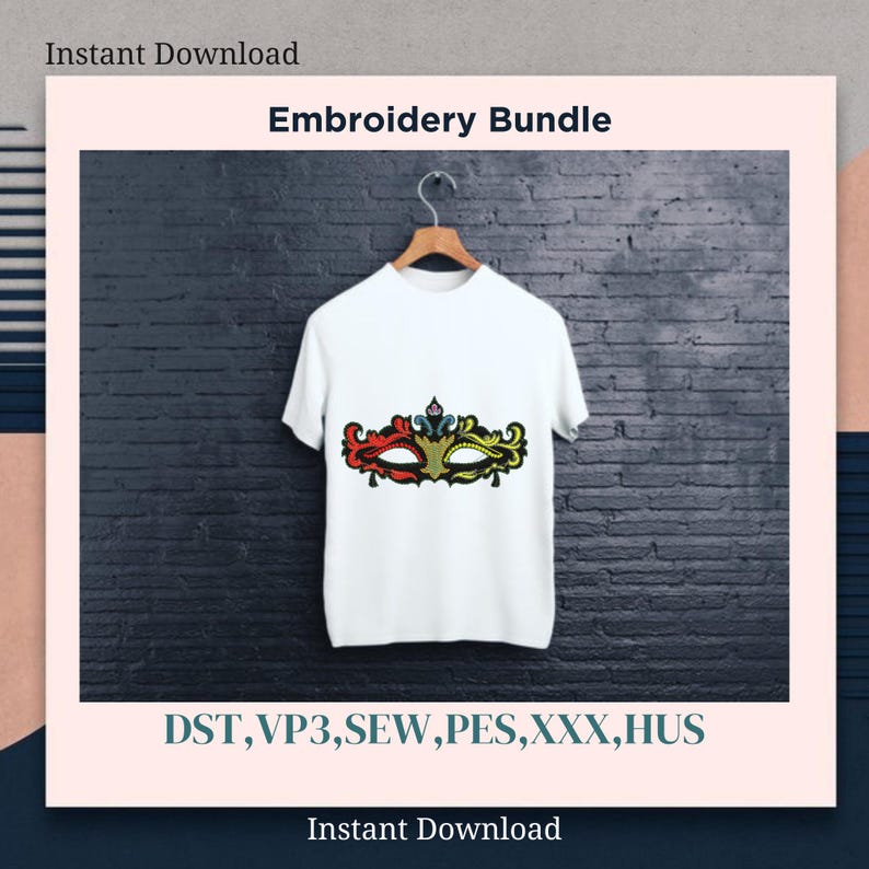 Mardi Gras Mask Embroidery Pattern Mardi Gras Masks Design Japanese ...