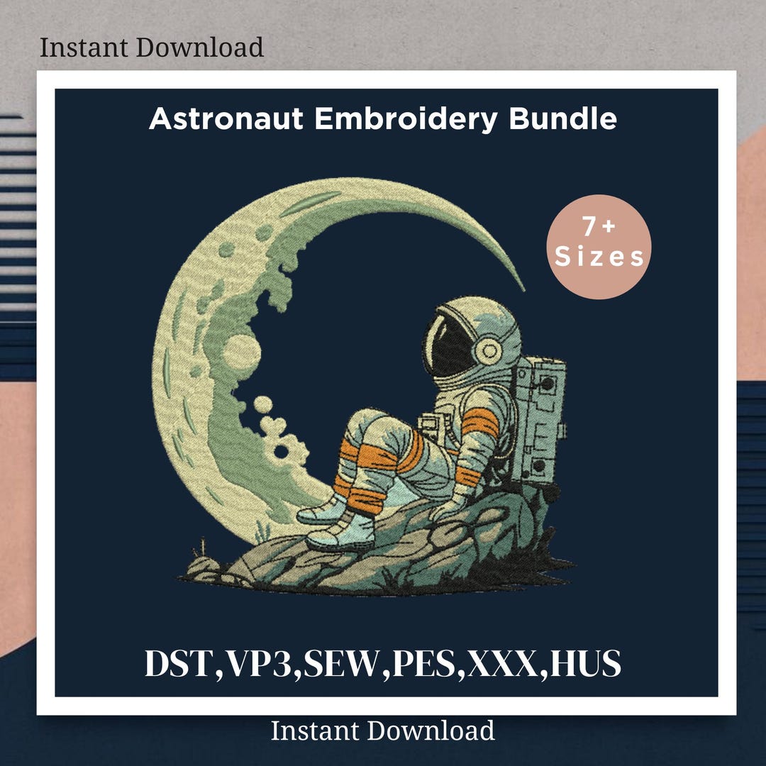 Space Embroidery Design 8+sizes Cute astronaut Solar System Black Hole ...
