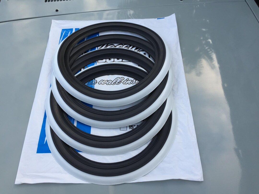 14 Inch Black Whitewall Topper Sidewall Tire Insert Trim Set Of4 - Etsy