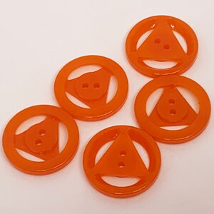 Orange Vintage Buttons Early Plastic Buttons Triangle in Circle Sew ...