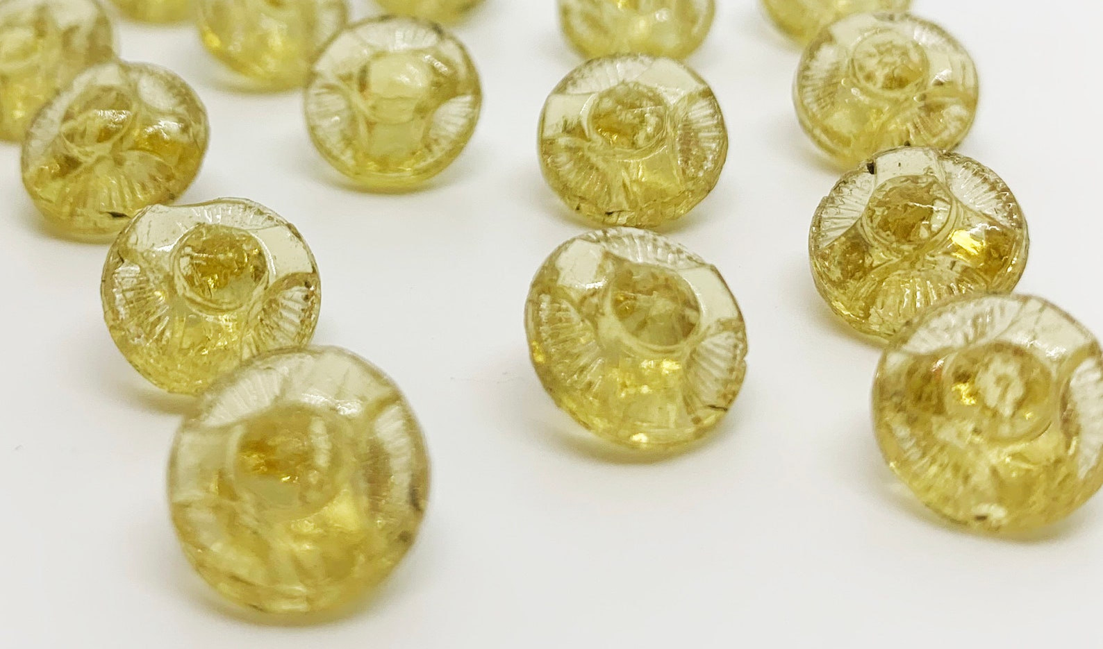 Molded and Cut Vintage Amber Glass Buttons Diminutive Apple | Etsy