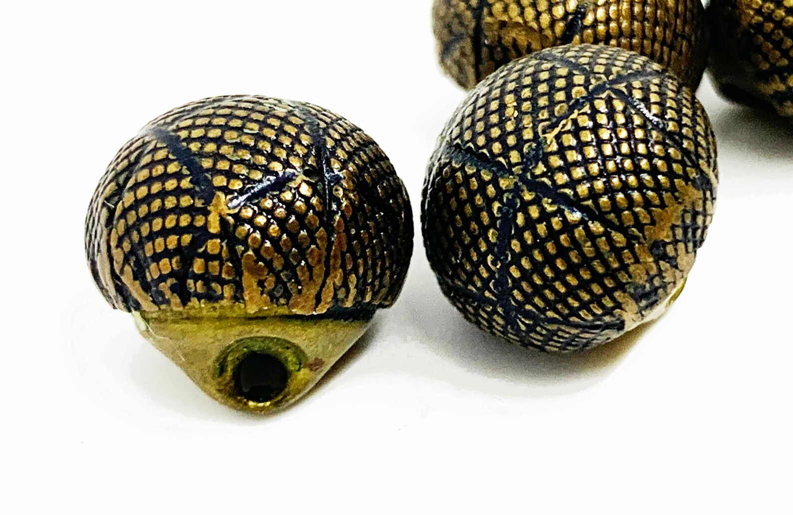 Antique Brass Vintage Ball Buttons Self Shank Buttons Textured - Etsy
