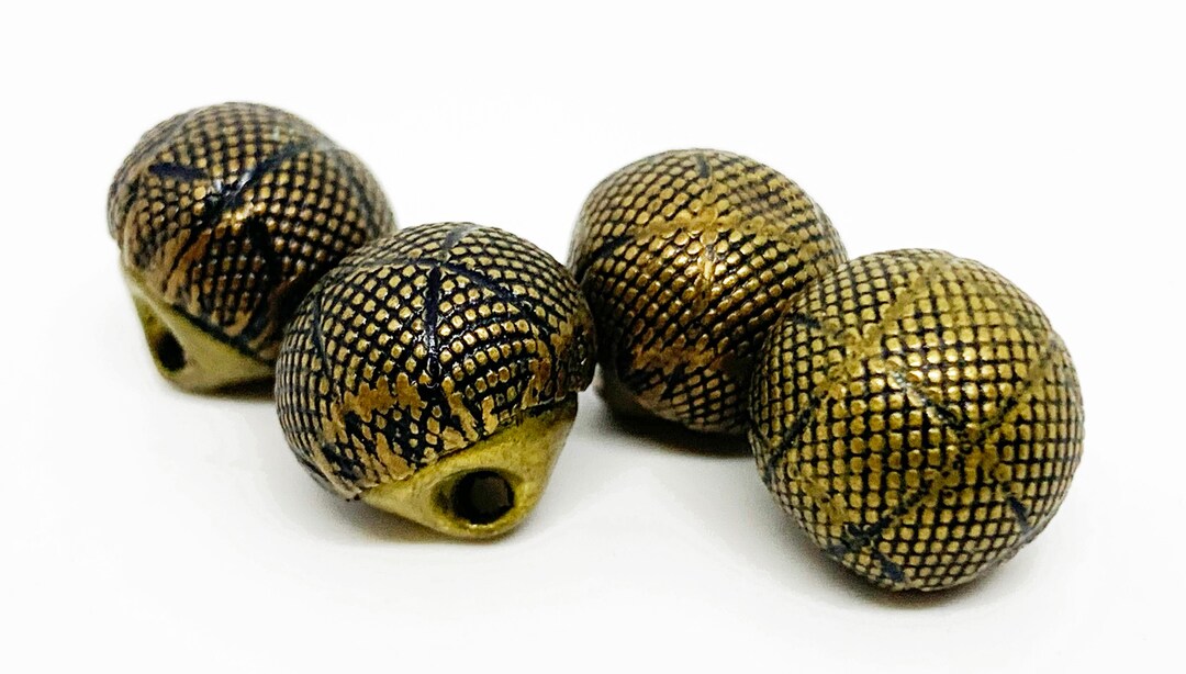 Antique Brass Vintage Ball Buttons Self Shank Buttons Textured and ...