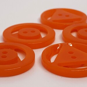 Orange Vintage Buttons Early Plastic Buttons Triangle in Circle Sew ...
