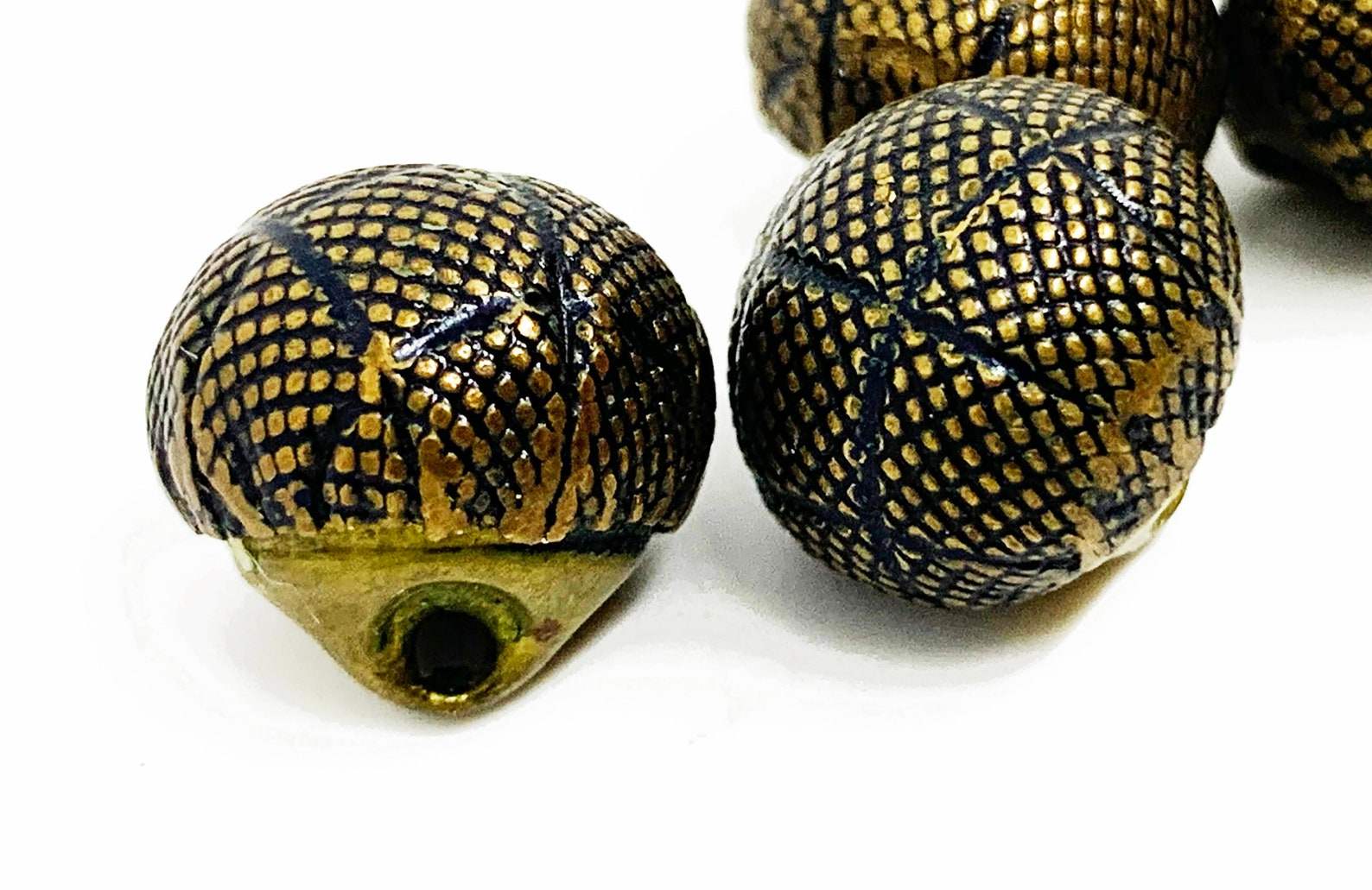 Antique Brass Vintage Ball Buttons Self Shank Buttons Textured | Etsy