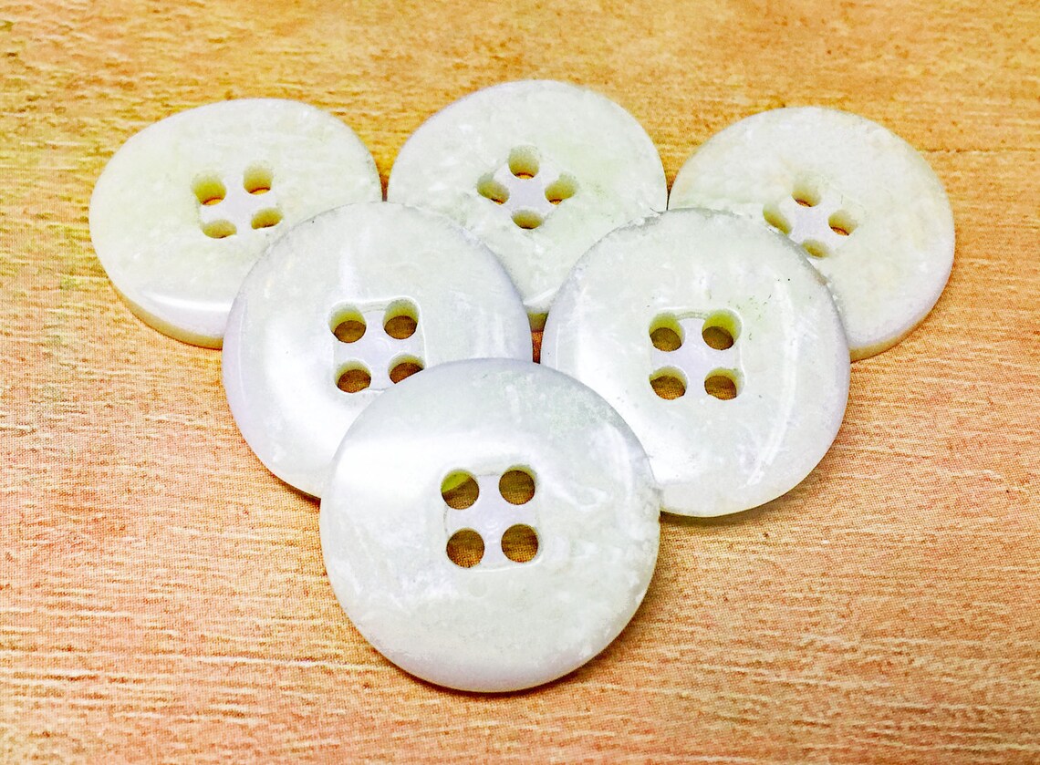 Vintage Pearlized Plastic Buttons Chunky Vintage Faux MOP - Etsy