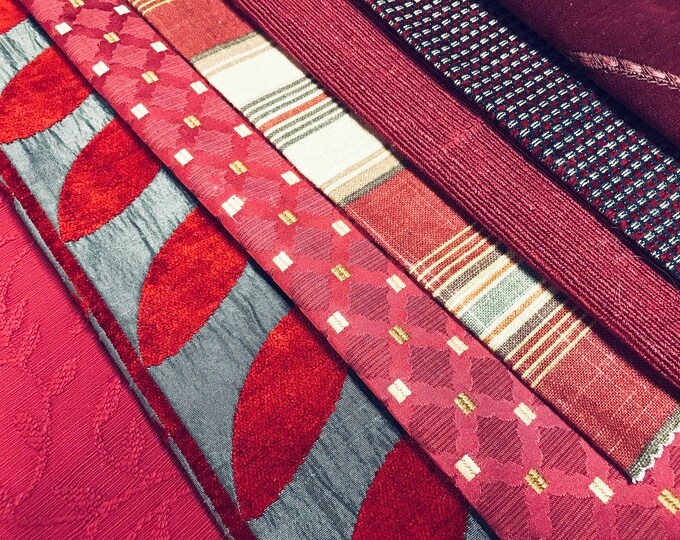 Red Fabric Samples Designer Fabric Samples Home Decor Pillow - Etsy