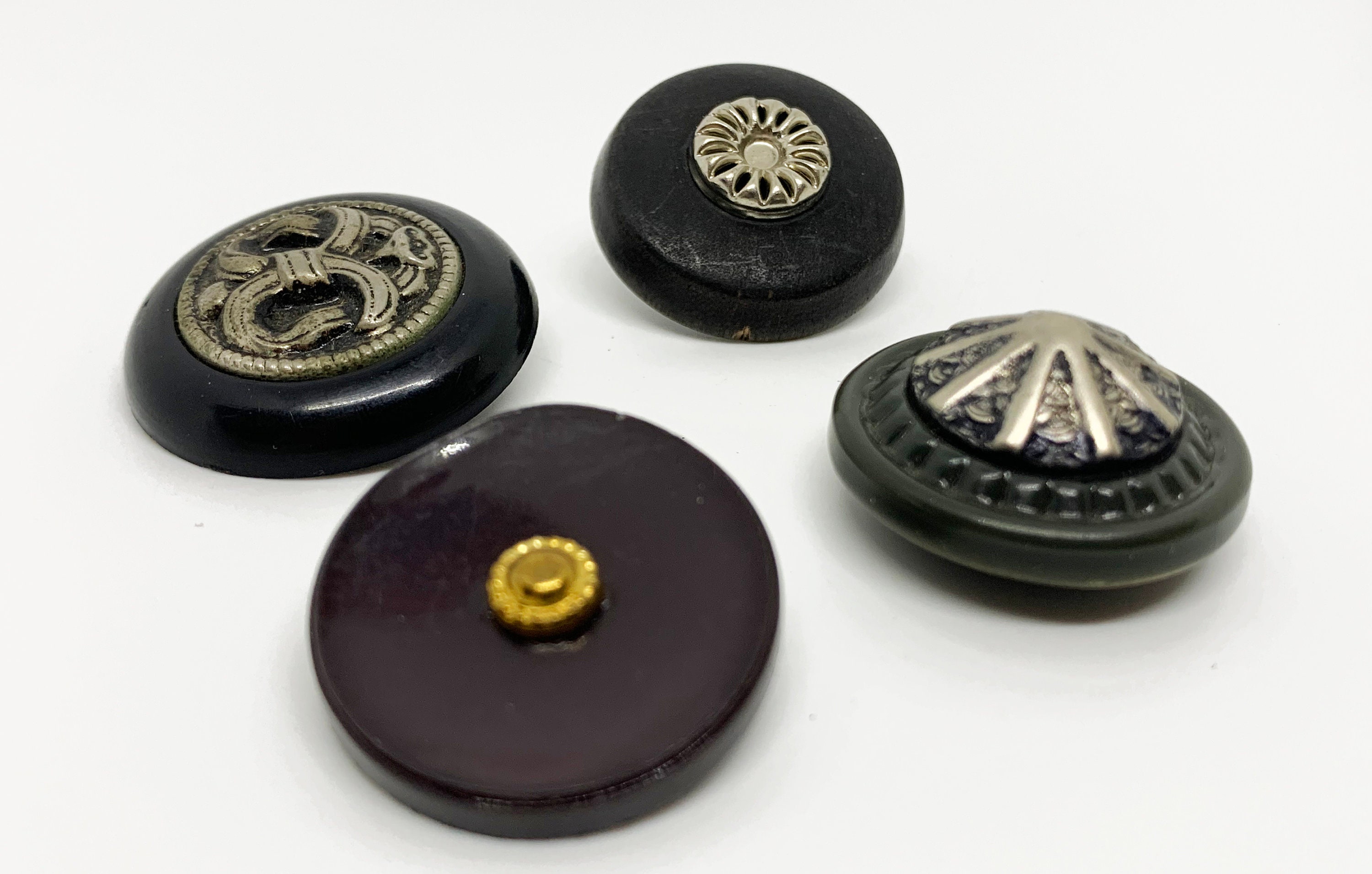 Closures & Fasteners Vintage trio of large b/w coat buttons. Craft ...