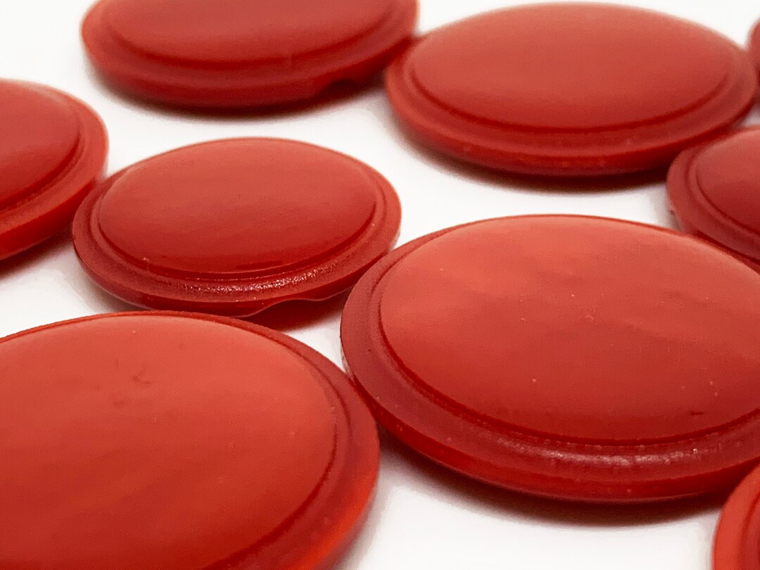 Red Vintage Buttons Self Shank Disc Buttons Large and Small Button ...
