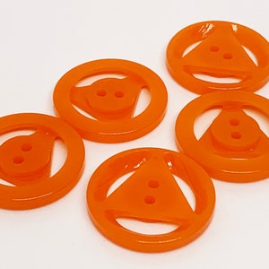 Orange Vintage Buttons Early Plastic Buttons Triangle in Circle Sew ...