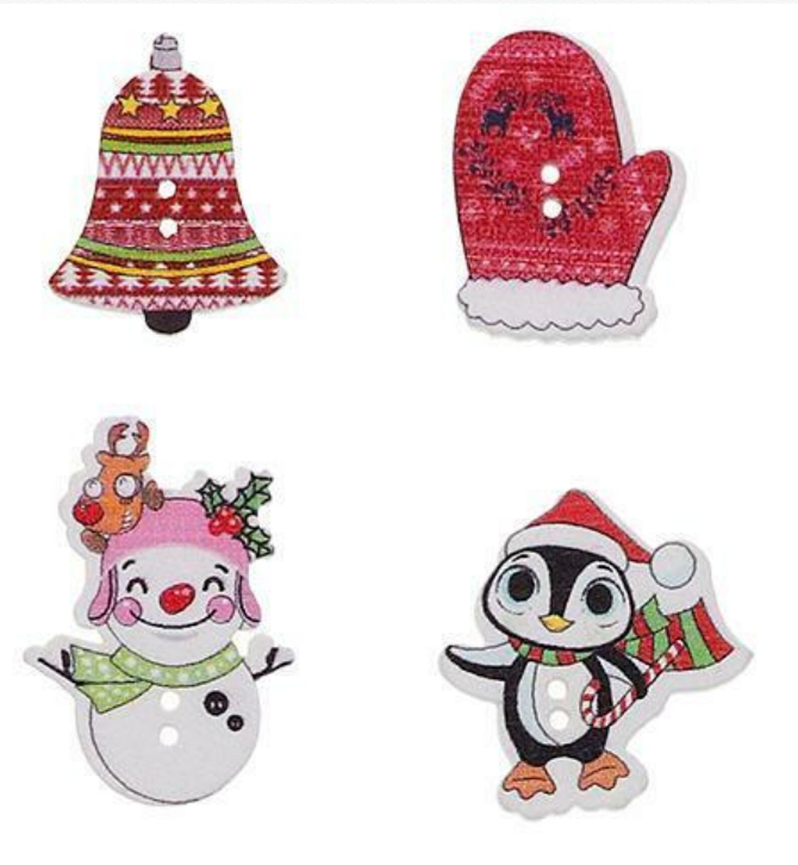 Christmas Wooden Button Holiday Novelty Sewing Buttons - Etsy