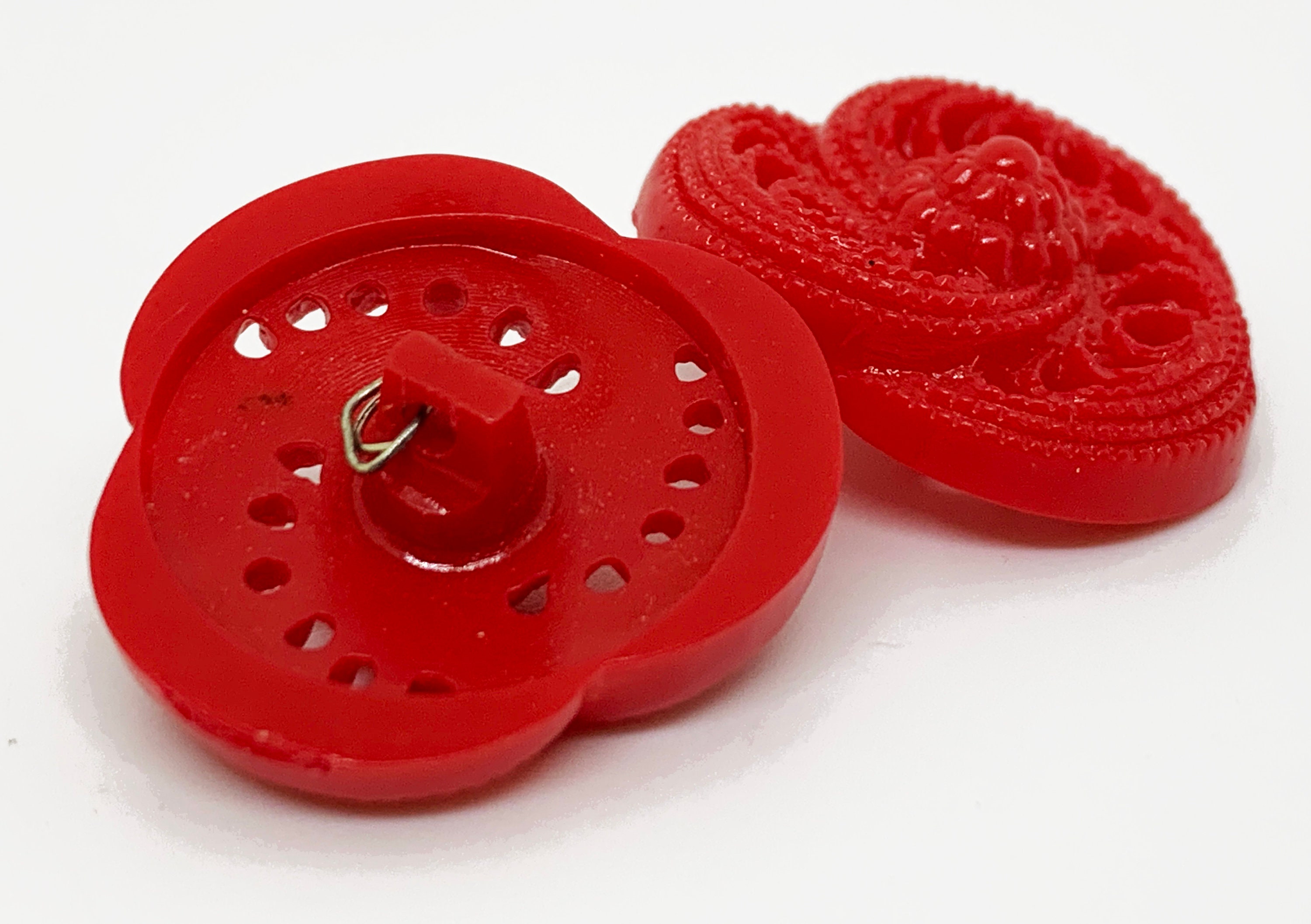 Red Vintage Swirled Pinwheel Button Molded and Pierced Button - Etsy UK