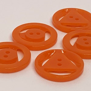 Orange Vintage Buttons Early Plastic Buttons Triangle in Circle Sew ...