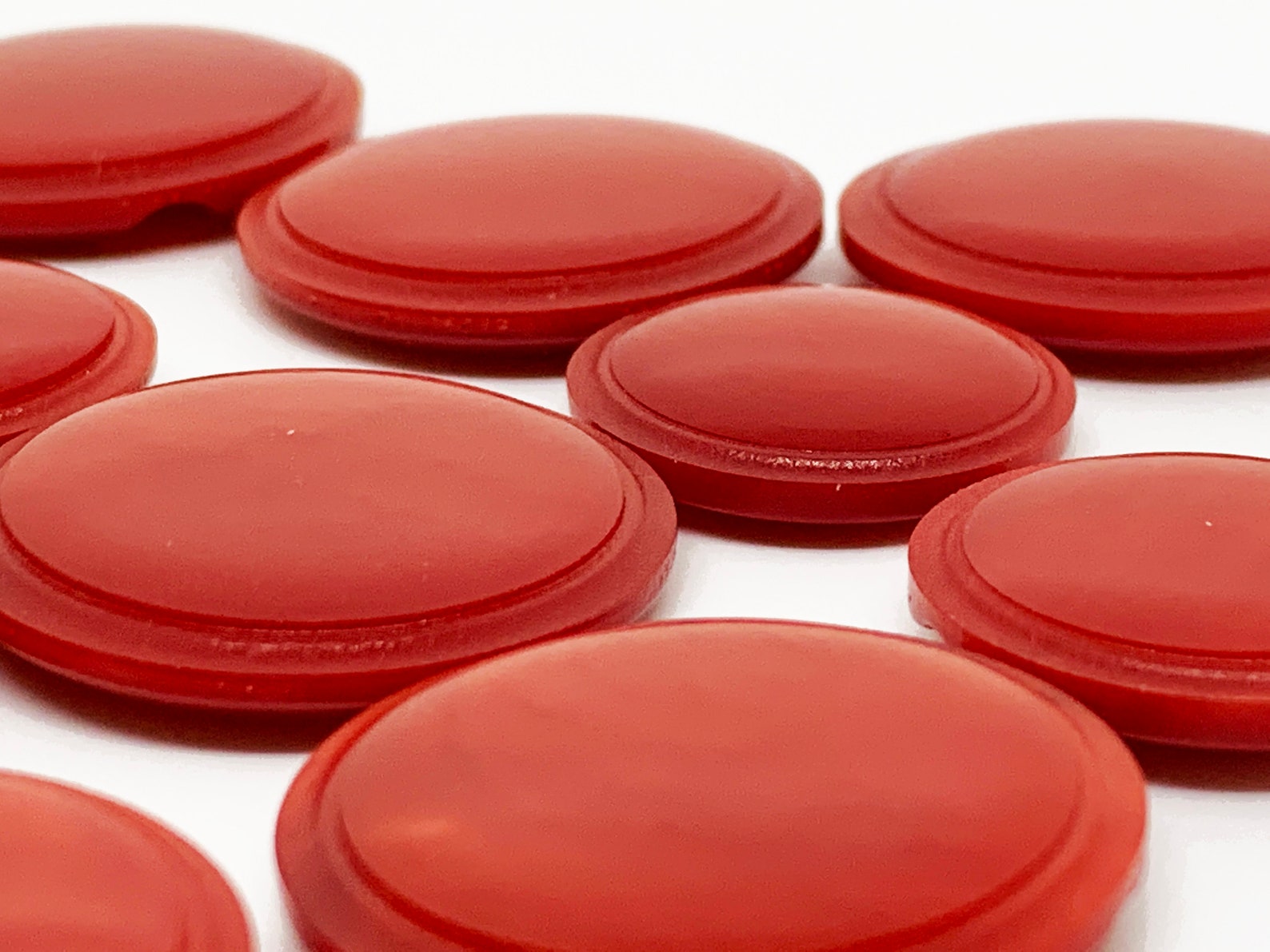 Red Vintage Buttons Self Shank Disc Buttons Large and Small | Etsy