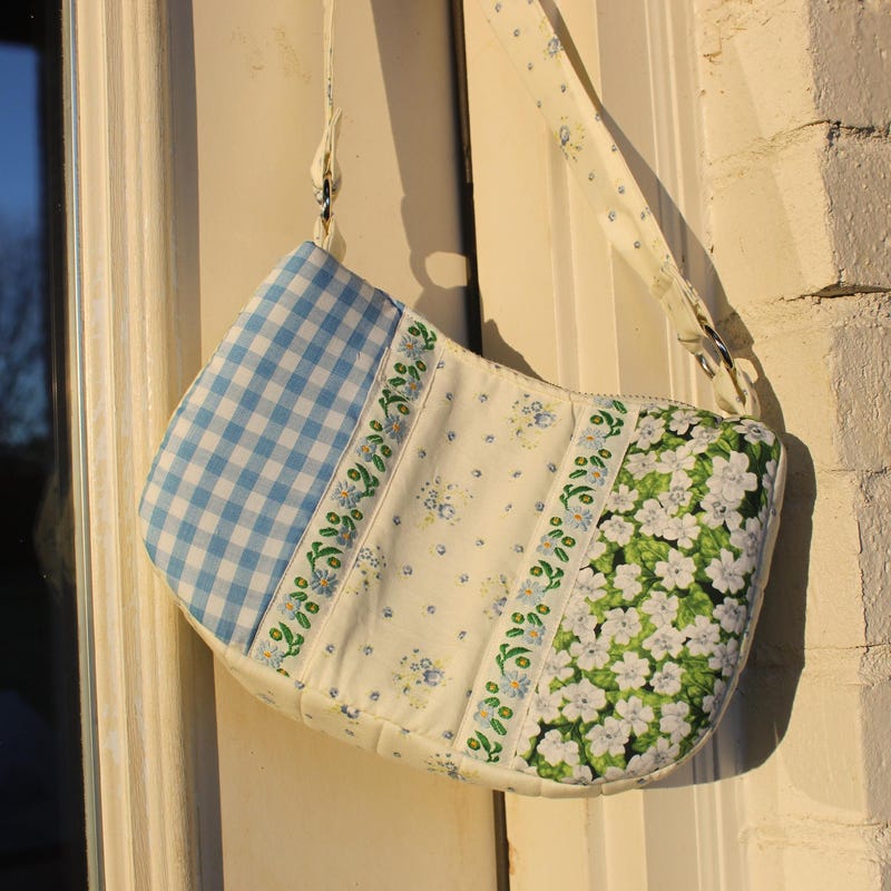 Blue Gingham Shoulder Purse - Etsy