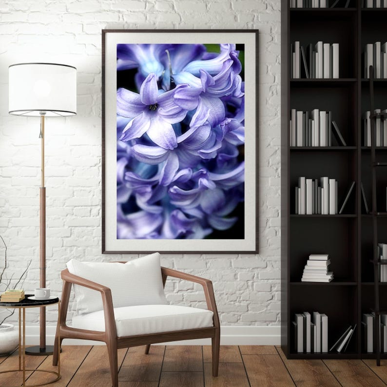 Purple Hyacinth Flower Digital Print – Botanical Wall Art, Floral ...
