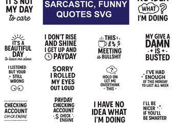 60 Funny Sayings SVG Pack – Witty Quote Cut Files for Shirts & Crafts ...