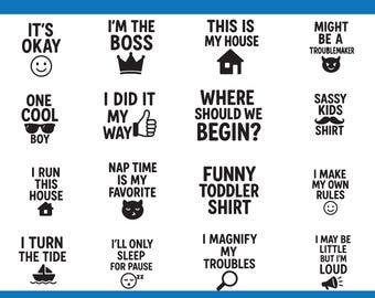 Toddler Svg Bundle | Funny Toddler Svg Bundle | Funny Kids Shirts Svg ...