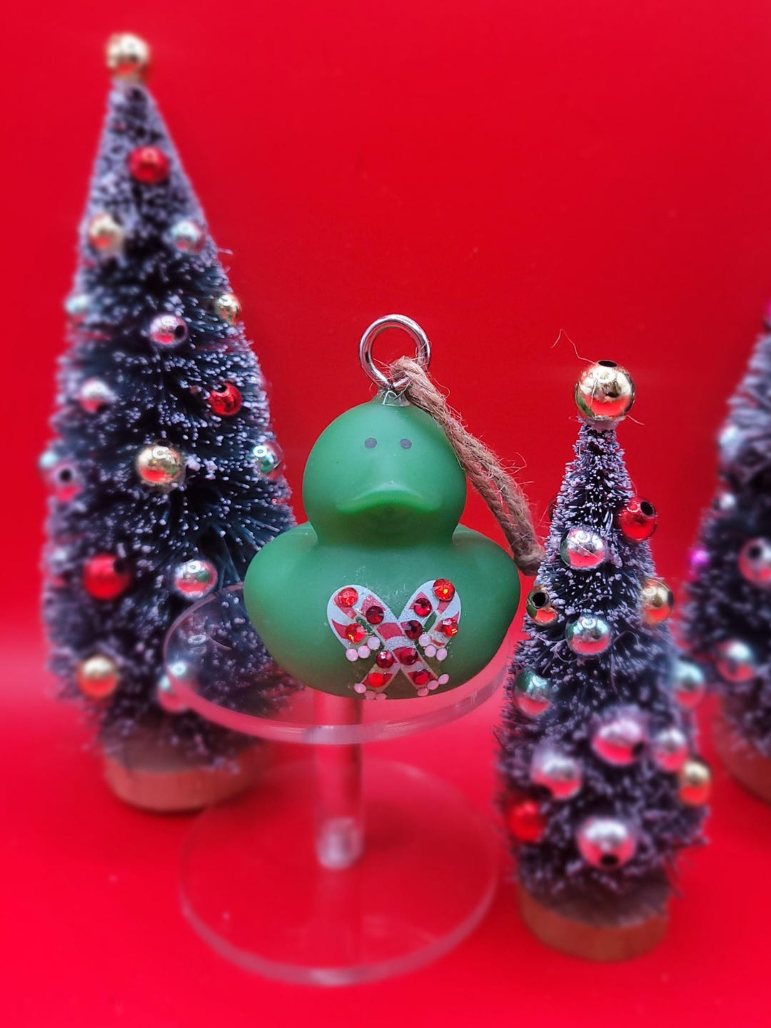 Green Candy Cane Ducky Christmas Tree Ornament. - Etsy
