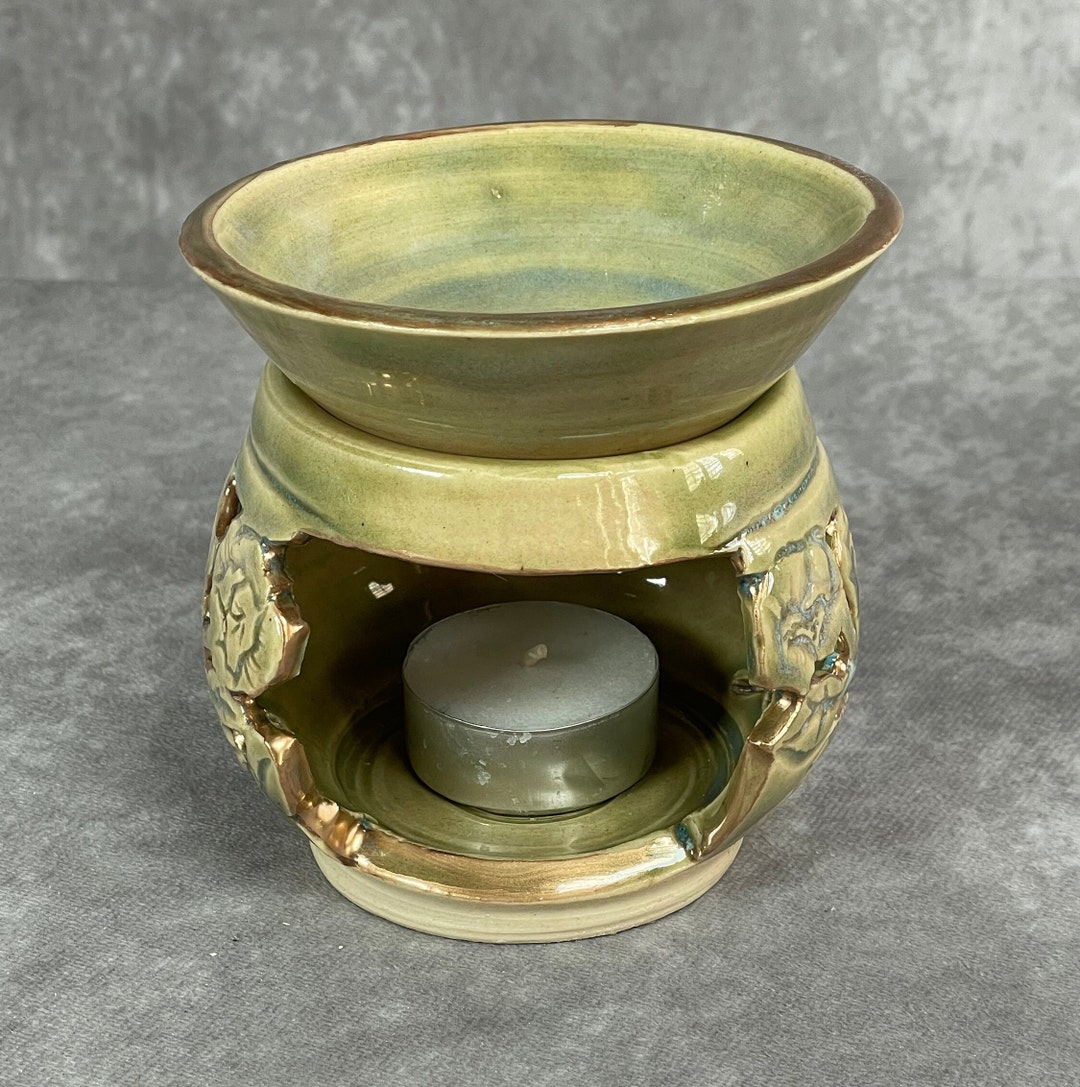 Petite Fragrance Burner | Carved, Luminary | Ceramic Handmade | Light ...