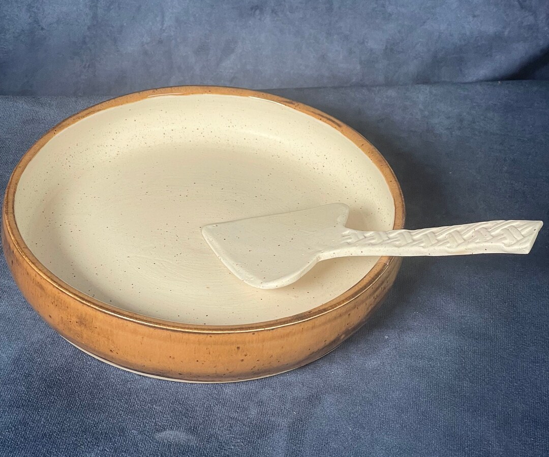 Pie/tart Ceramic Pan Handmade Creamy White, Brown Glazes Baking ...