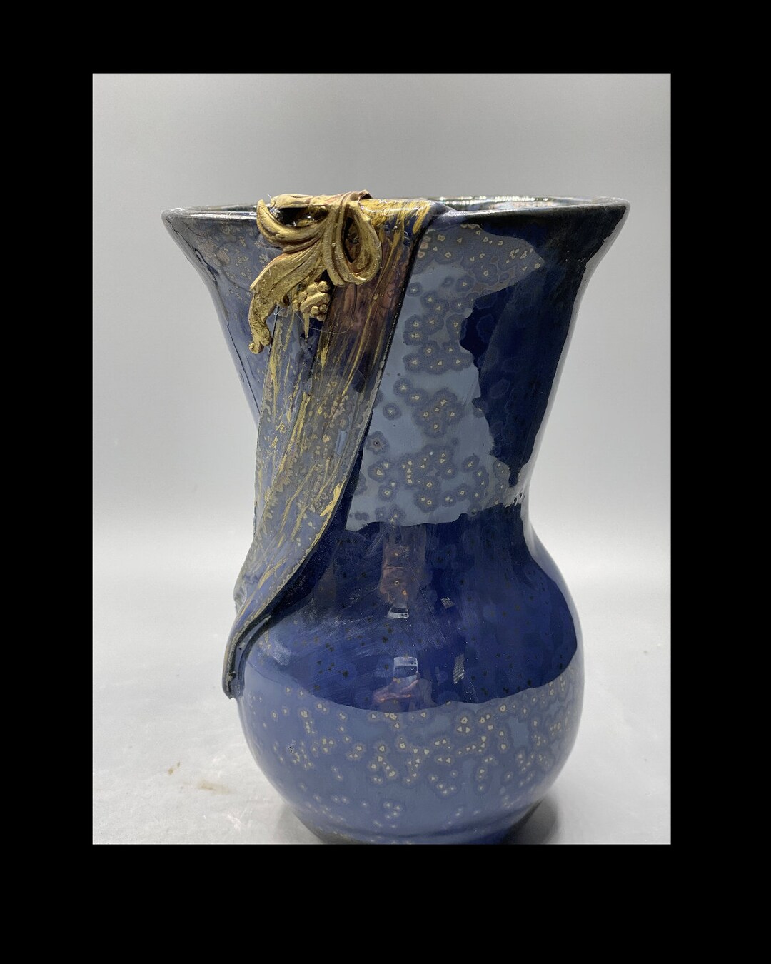 Blue Spark Vase With Sash | Ceramic Handmade | Blue Sapphire Glaze ...