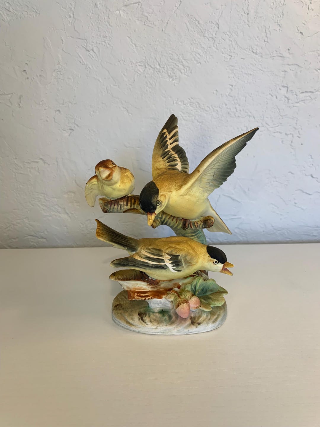 Vintage Ucagco “gold Finch” Ceramic Statue Colorful Birds - Etsy