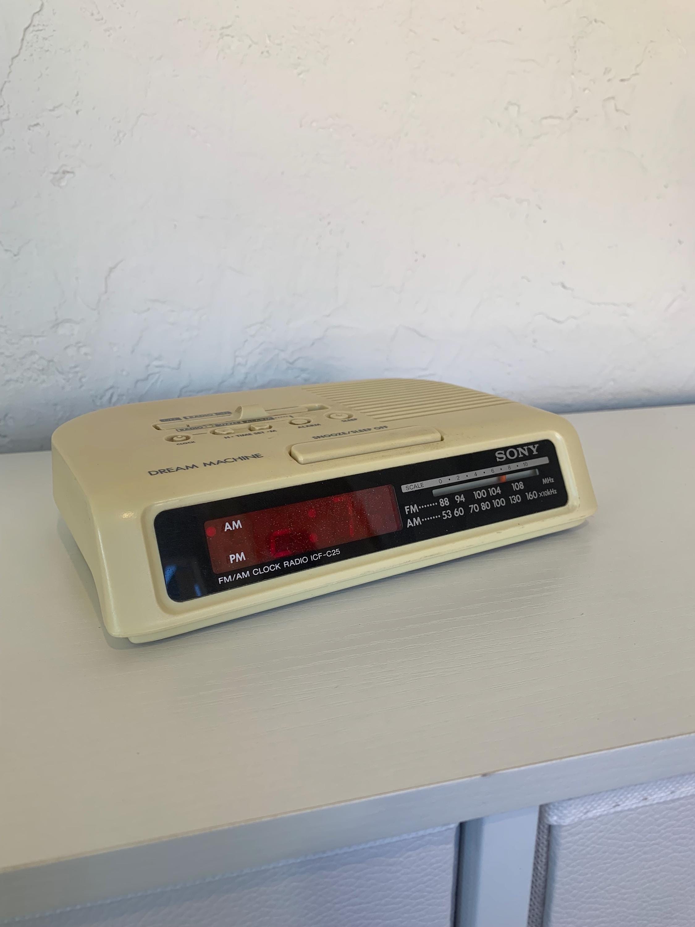 Vintage Sony ICF-C25 Dream Machine Alarm Clock Radio White - Etsy
