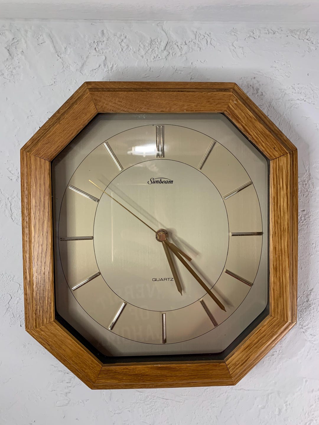 Vintage Sunbeam Quartz Wall Clock Model 882-627 Wood Frame 1970s - Etsy
