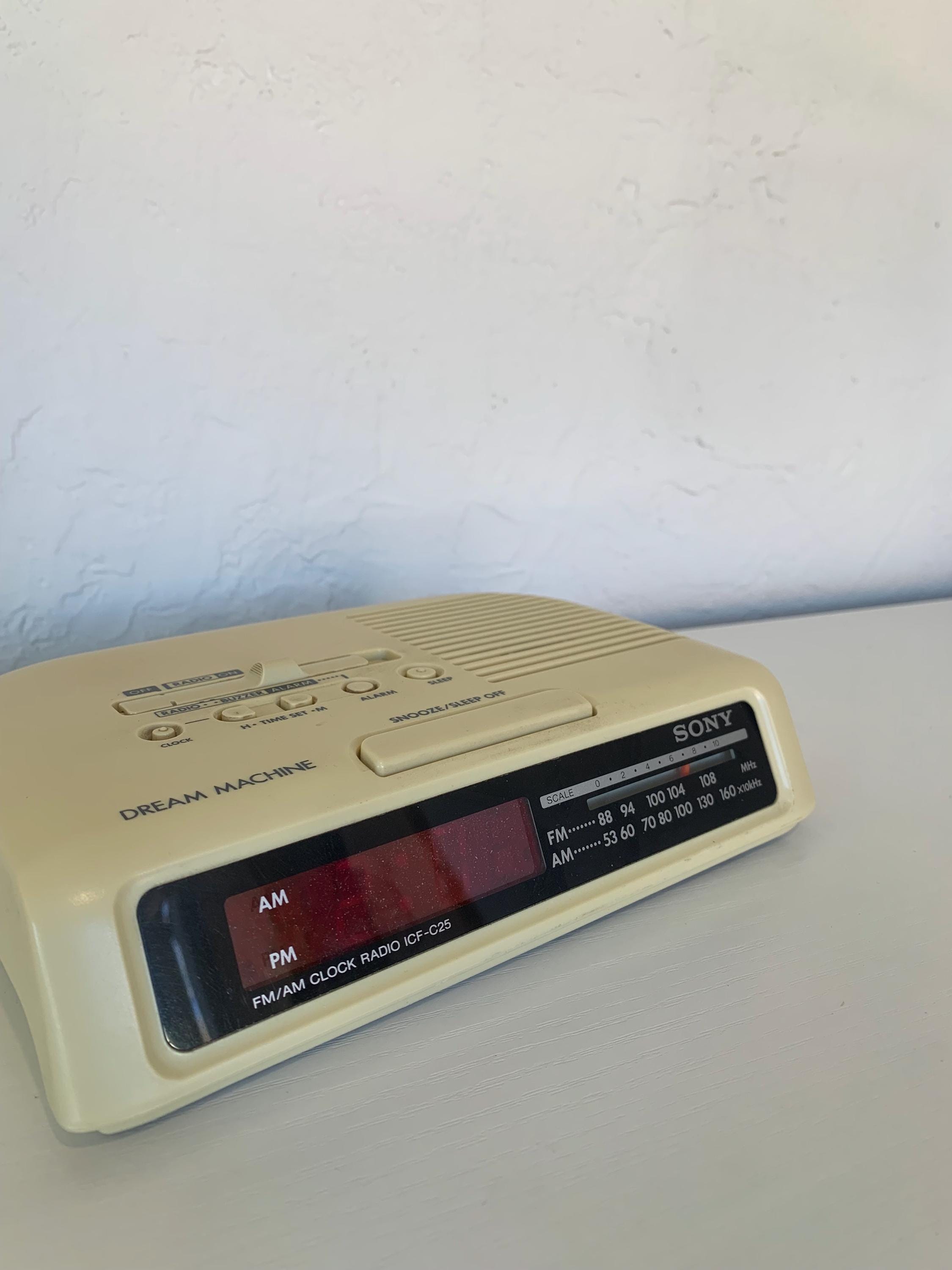 Vintage Sony ICF-C25 Dream Machine Alarm Clock Radio White - Etsy