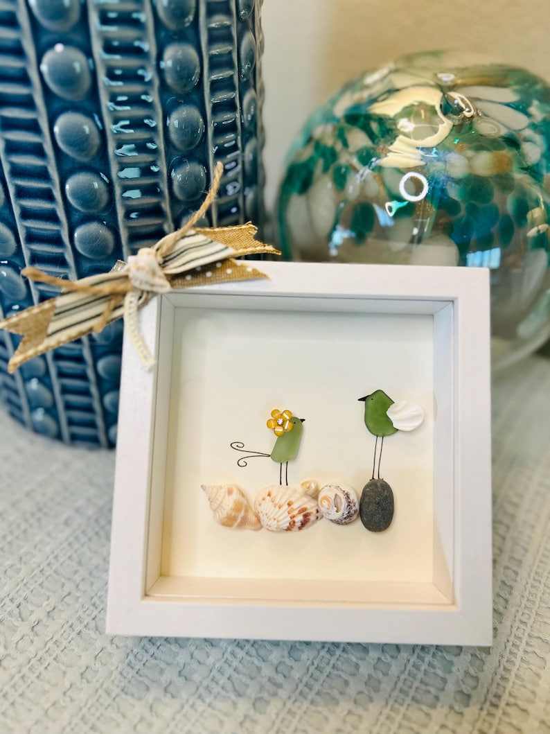 Sea Glass Shadow Box Frames Featuring Authentic Sea Glass and Other ...