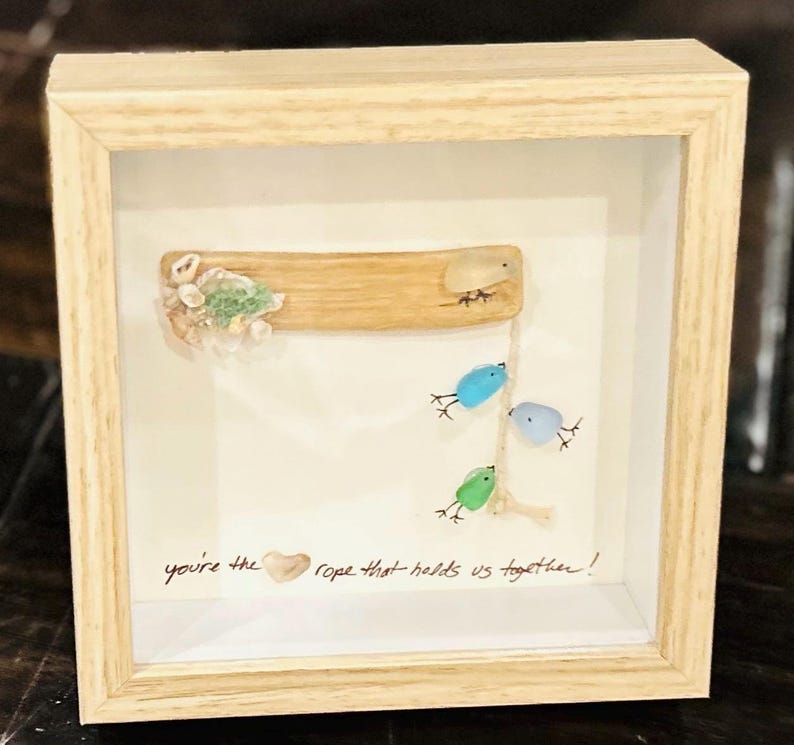Sea Glass Shadow Box Frames Featuring Authentic Sea Glass and Other ...