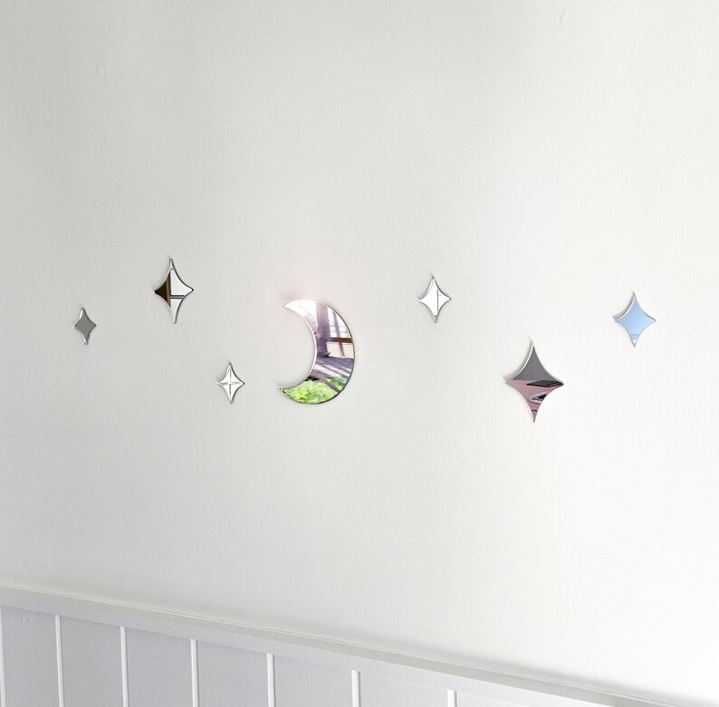 Celestial Mirror Wall Art: Stars and Moon Acrylic Mirrors - Etsy Canada