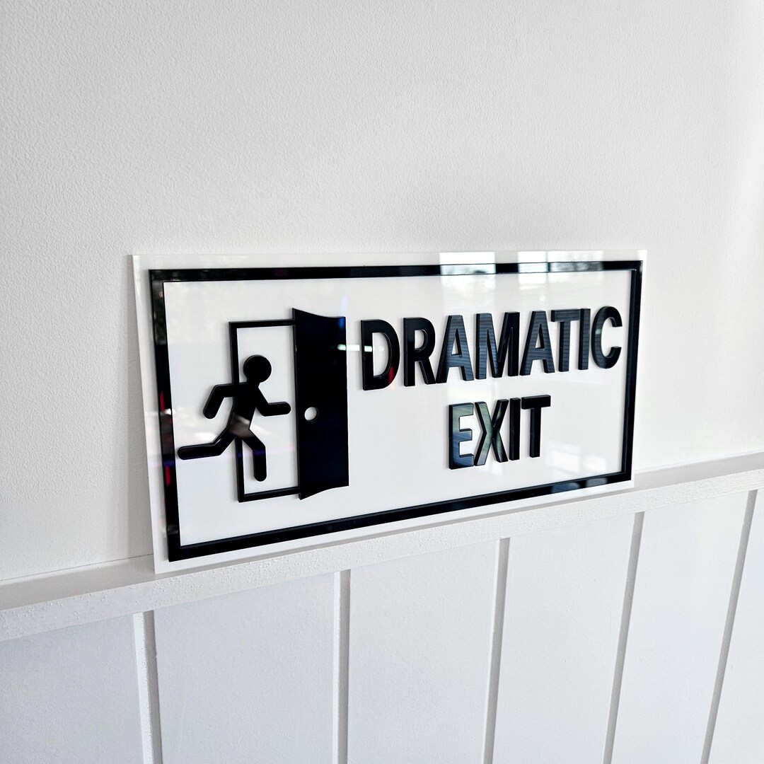 Dramatic Exit Wall Sign - Etsy