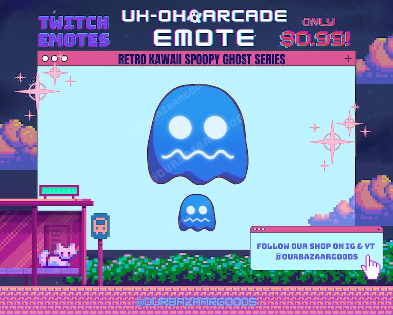 Retro Kawaii UH-OH Arcade Theme Discord Twitch Streaming Streamer SMS ...