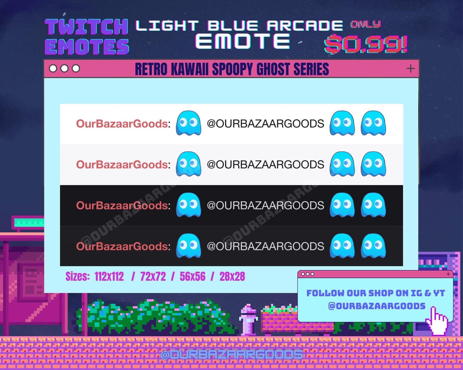 Retro Kawaii LIGHT BLUE Arcade Theme Discord Twitch Streaming Streamer ...
